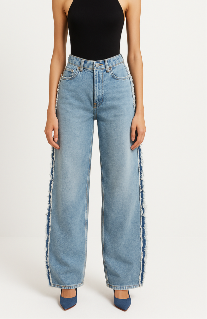 Split-Shade Denim (High Waisted, Wide Leg) – Saint&I